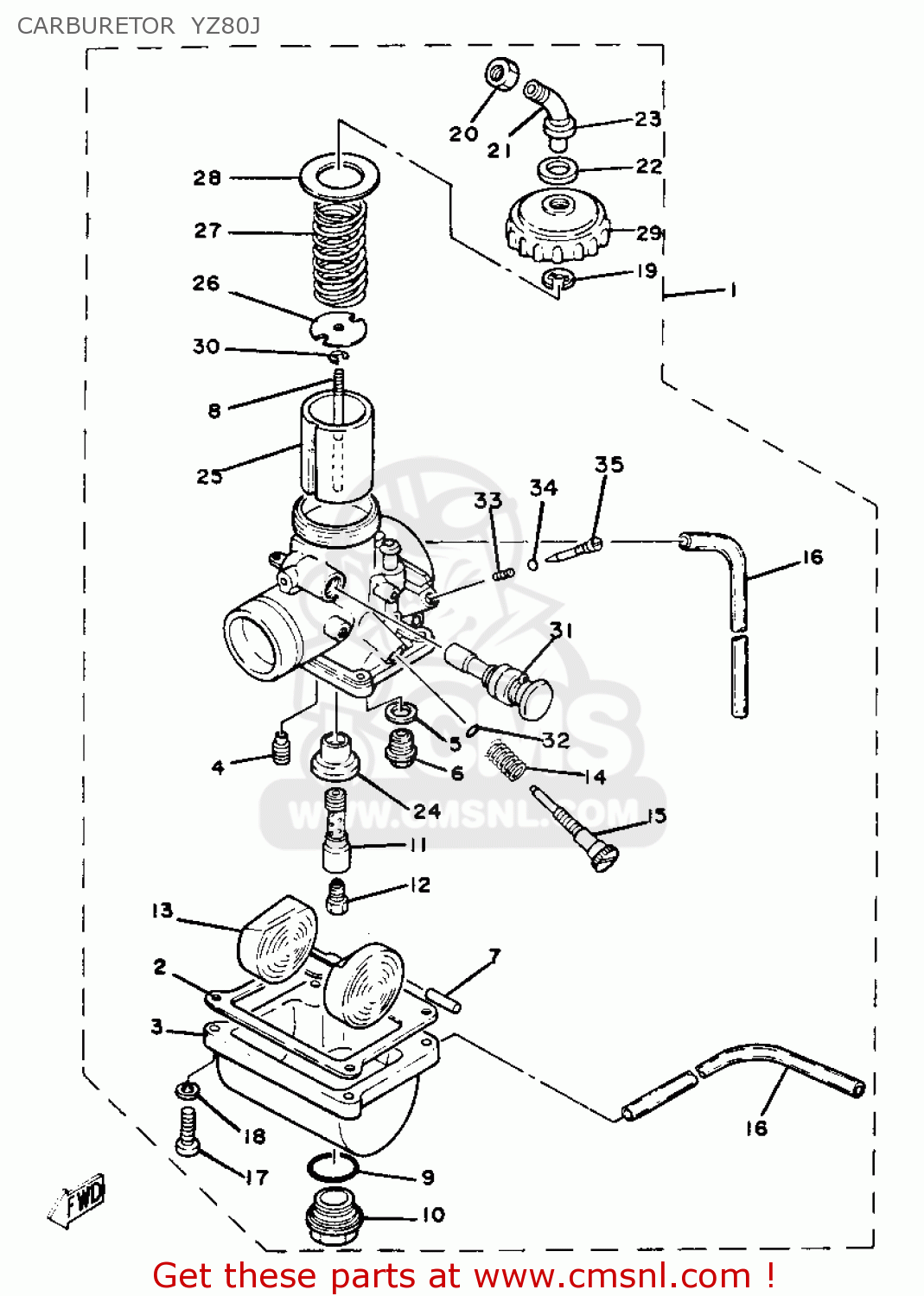 Yamaha YZ80 COMPETITION 1982 (C) USA parts lists and schematics