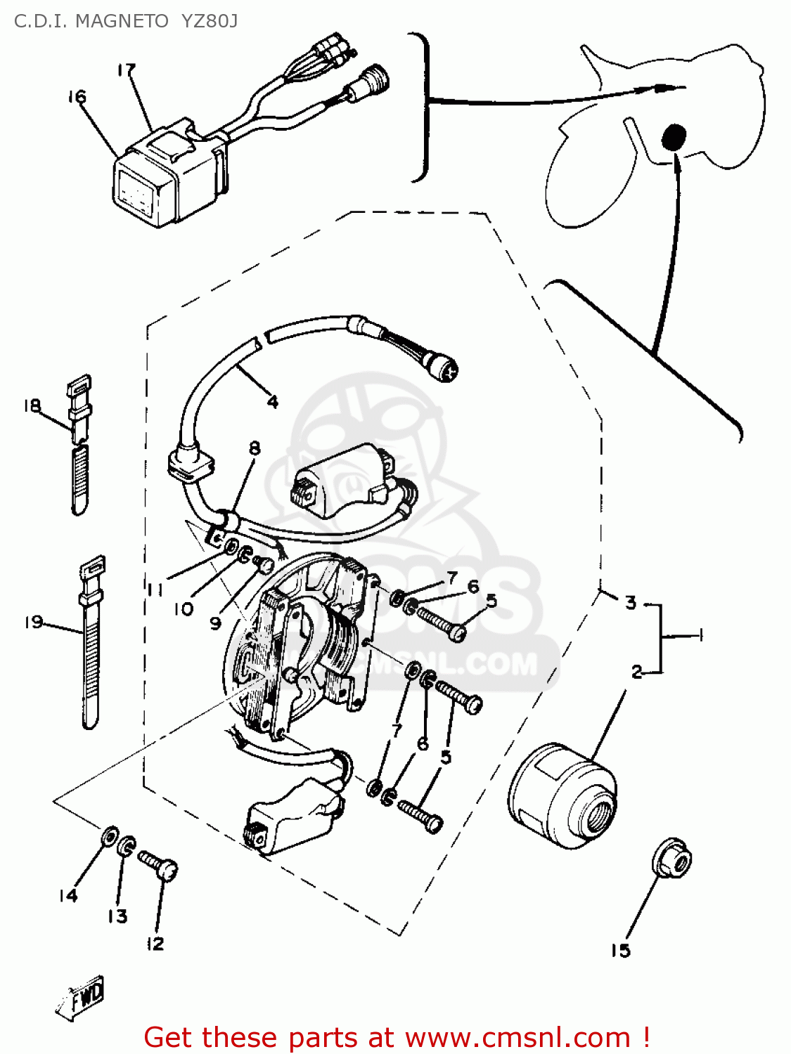 Yamaha YZ80 COMPETITION 1982 (C) USA parts lists and schematics