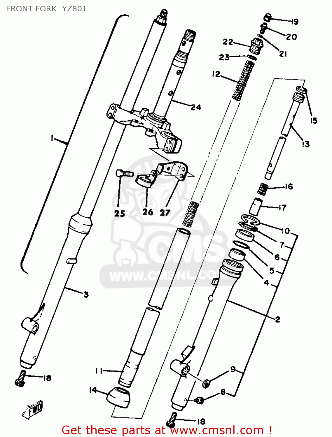 Yamaha YZ80 COMPETITION 1982 (C) USA parts lists and schematics