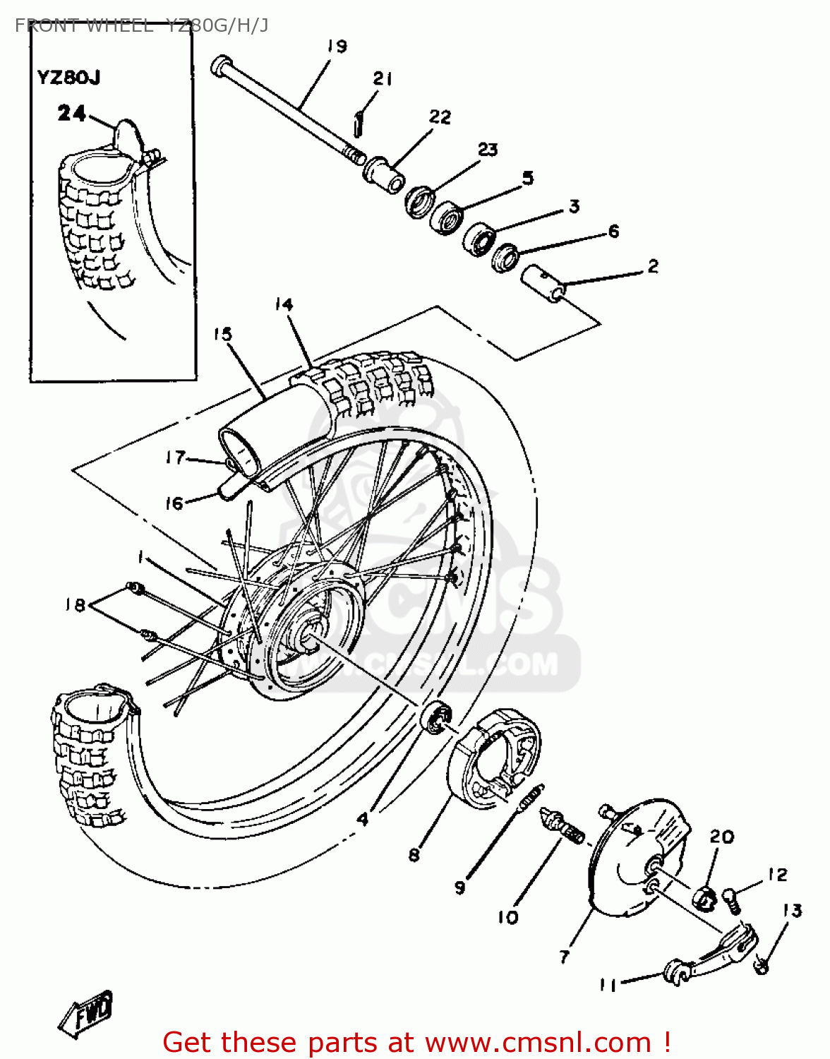 Yamaha YZ80 COMPETITION 1982 (C) USA parts lists and schematics
