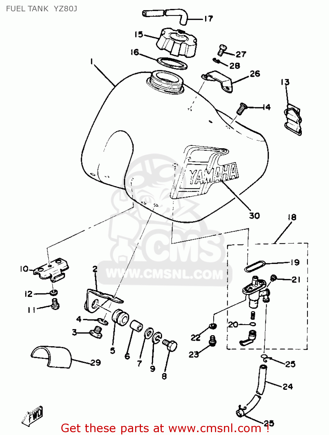 Yamaha YZ80 COMPETITION 1982 (C) USA parts lists and schematics