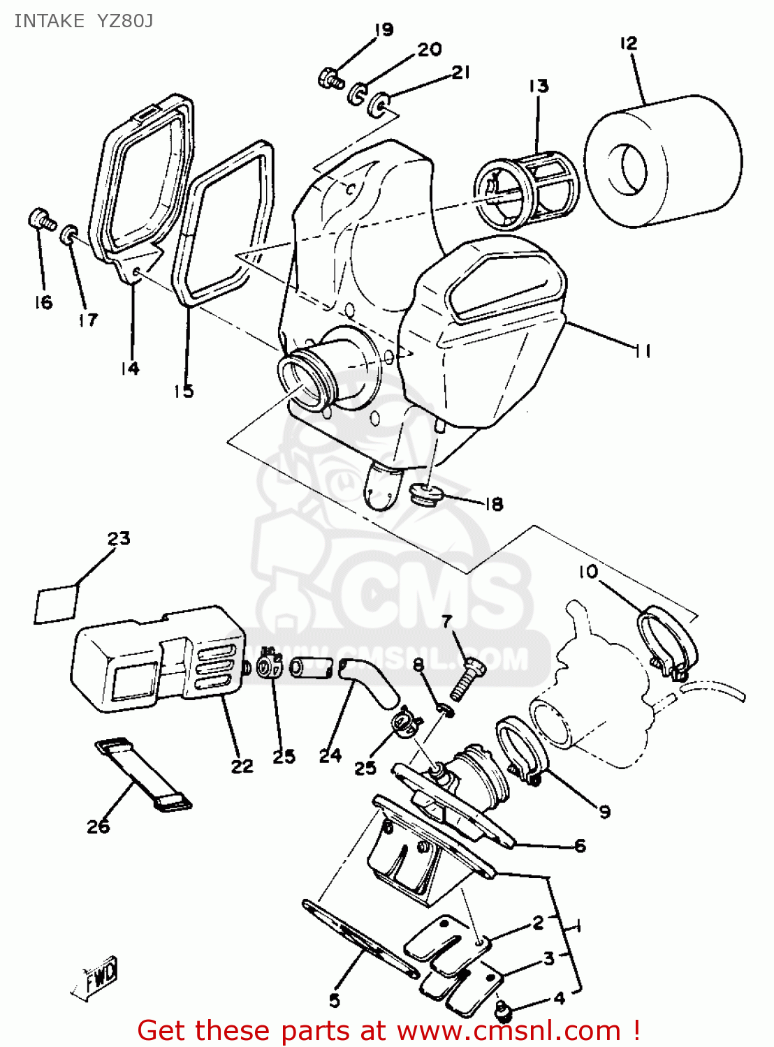 Yamaha YZ80 COMPETITION 1982 (C) USA parts lists and schematics