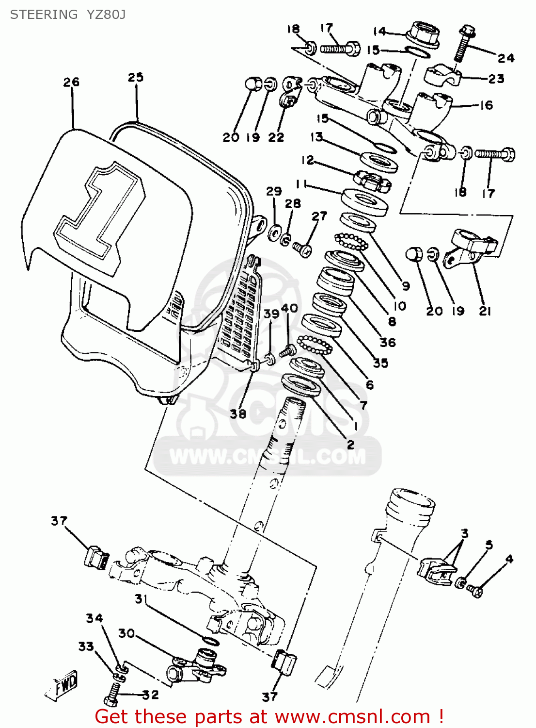 Yamaha YZ80 COMPETITION 1982 (C) USA parts lists and schematics