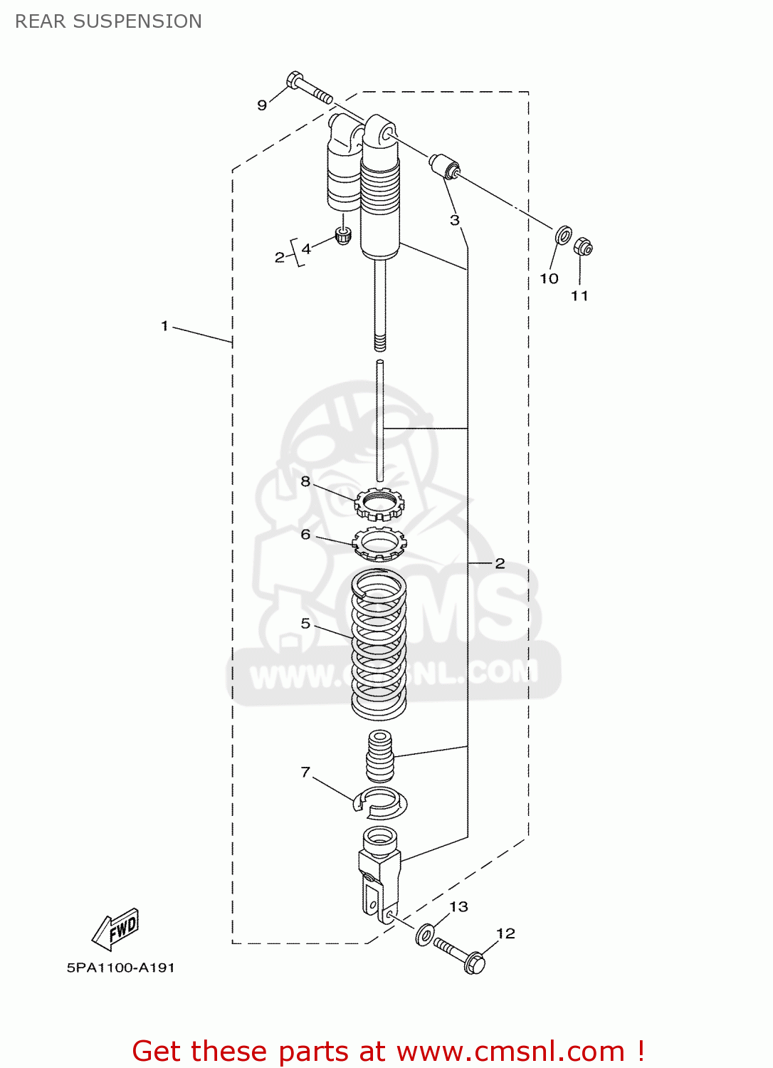 Yamaha YZ85 2005 5PAA EUROPE 1D5PA-100E1 REAR SUSPENSION - buy original ...