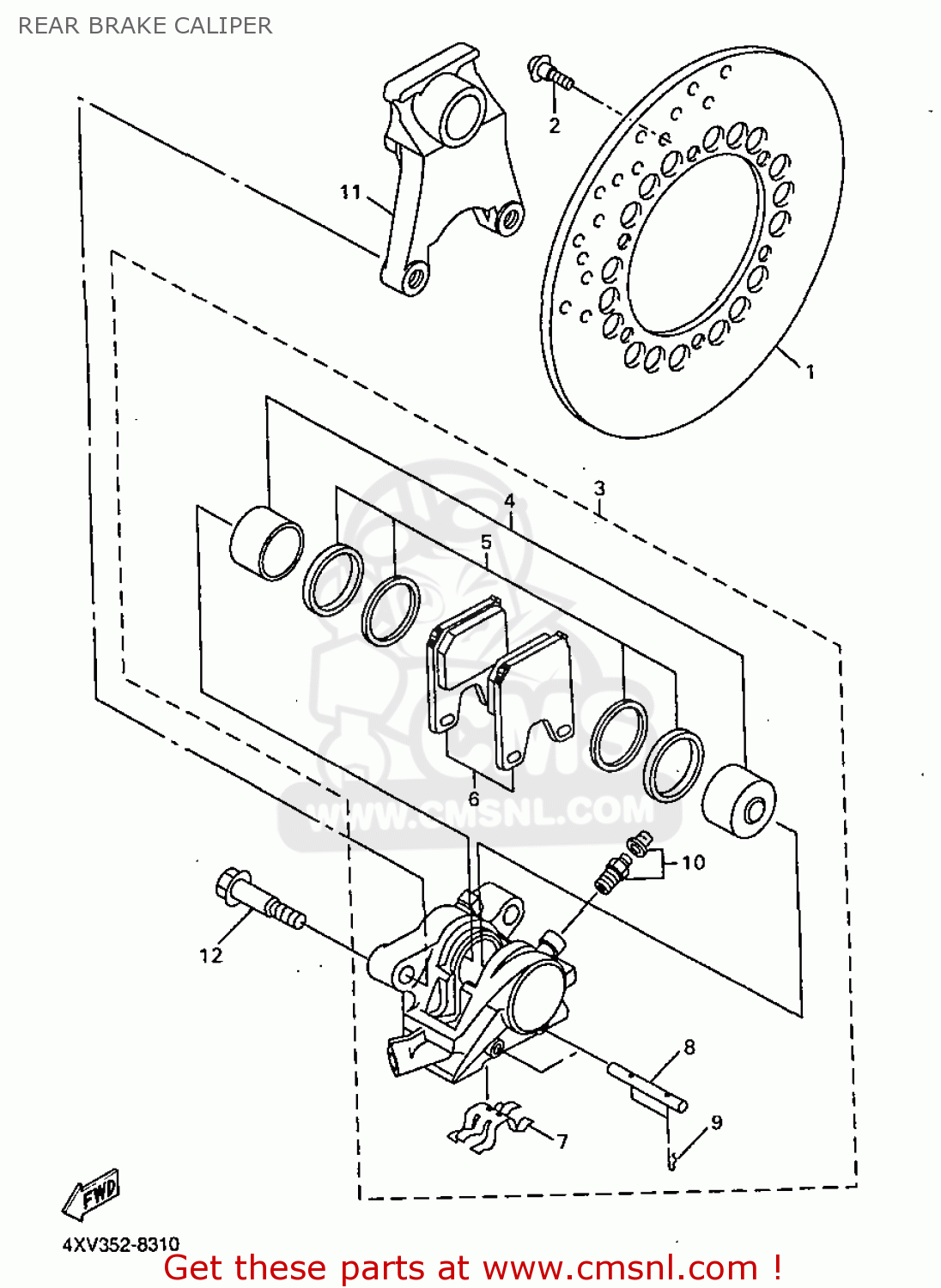Yamaha YZF-R1 1998 5EG1 FRANCE 285EG-351F2 REAR BRAKE CALIPER - buy ...