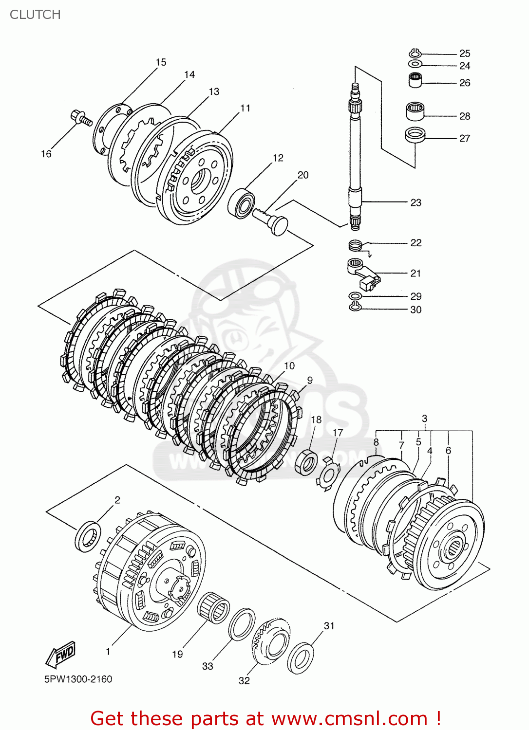 Yamaha YZF-R1 2003 5PW7 ENGLAND 1B5PW-300E1 CLUTCH - buy original ...