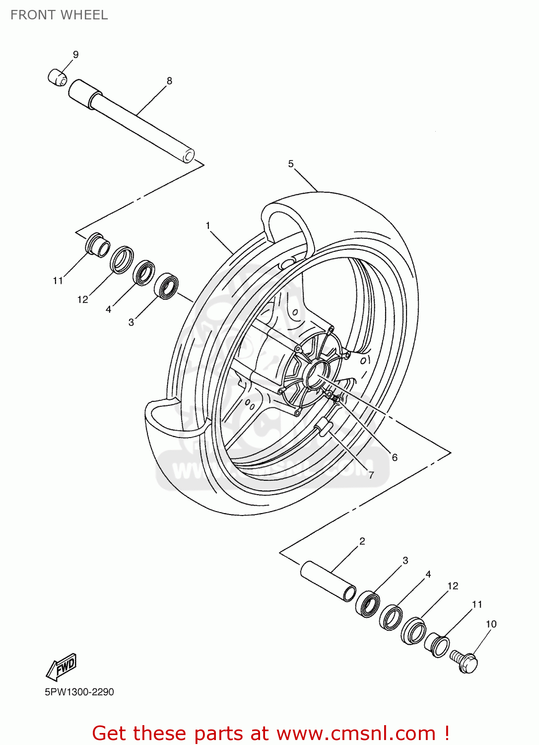 Yamaha YZF-R1 2003 5PW8 FRANCE 1B5PW-351F1 FRONT WHEEL - buy original ...