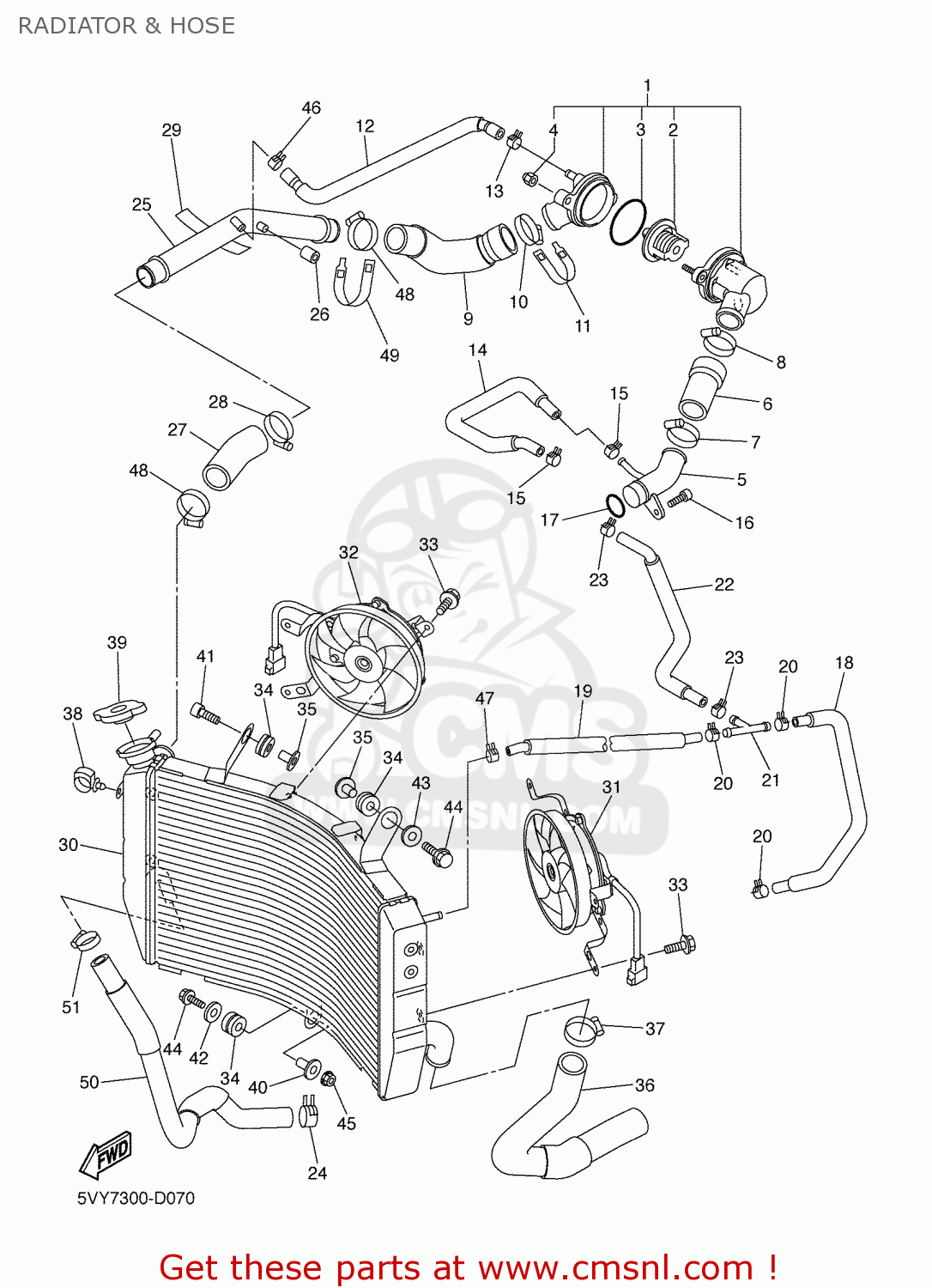 Yamaha YZF-R1 2005 5VY7 ENGLAND 1D5VY-300E1 RADIATOR & HOSE - buy ...