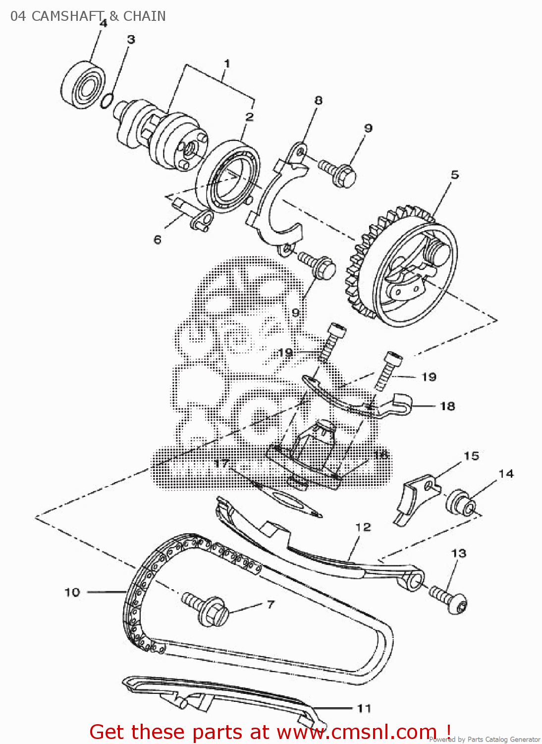Yamaha YZF-R125 2009 5D72 EUROPE 1H5D7-300E1 04 CAMSHAFT & CHAIN - buy ...