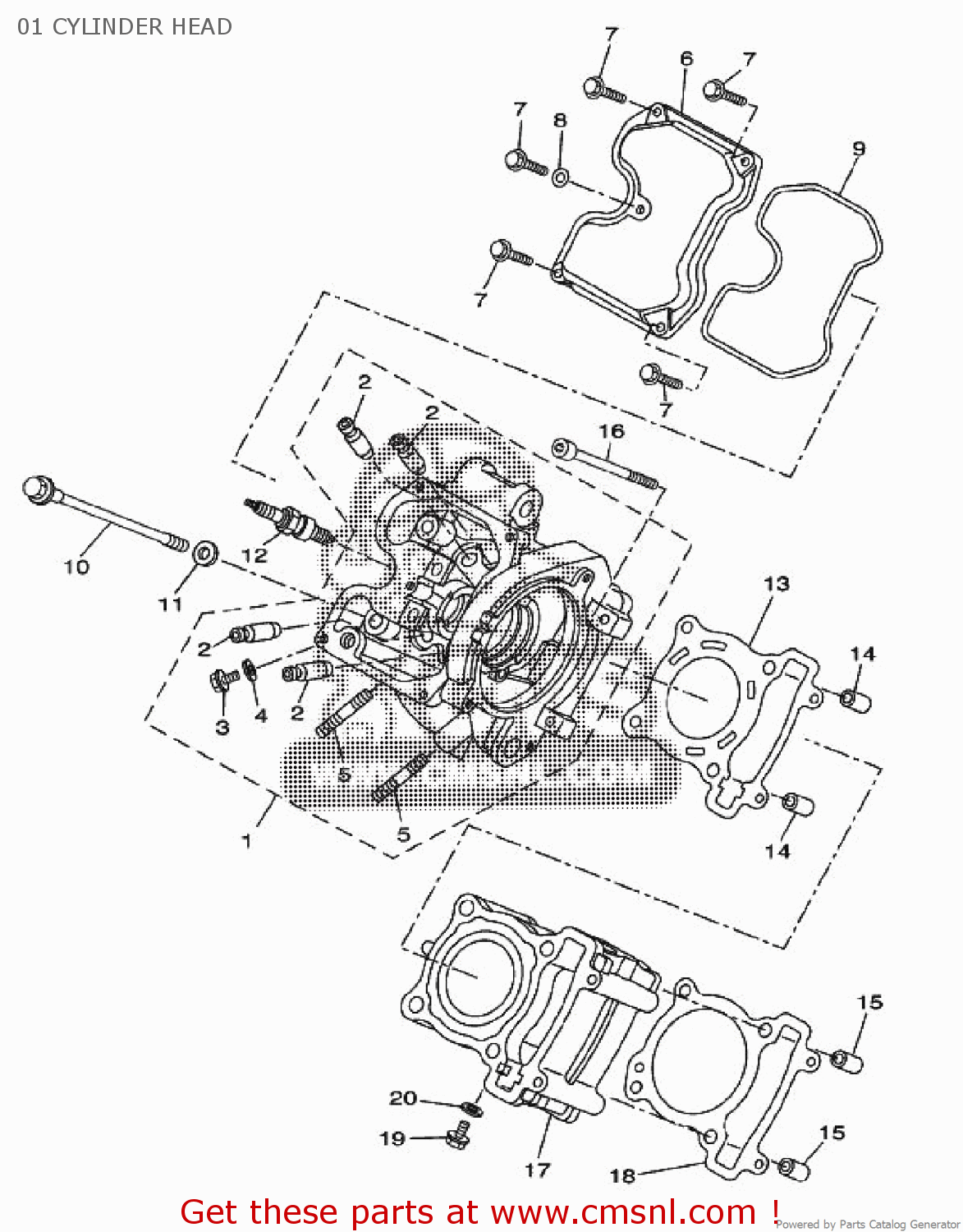 Yamaha YZF-R125 2010 5D74 EUROPE 1J5D7-300E1 01 CYLINDER HEAD - buy ...