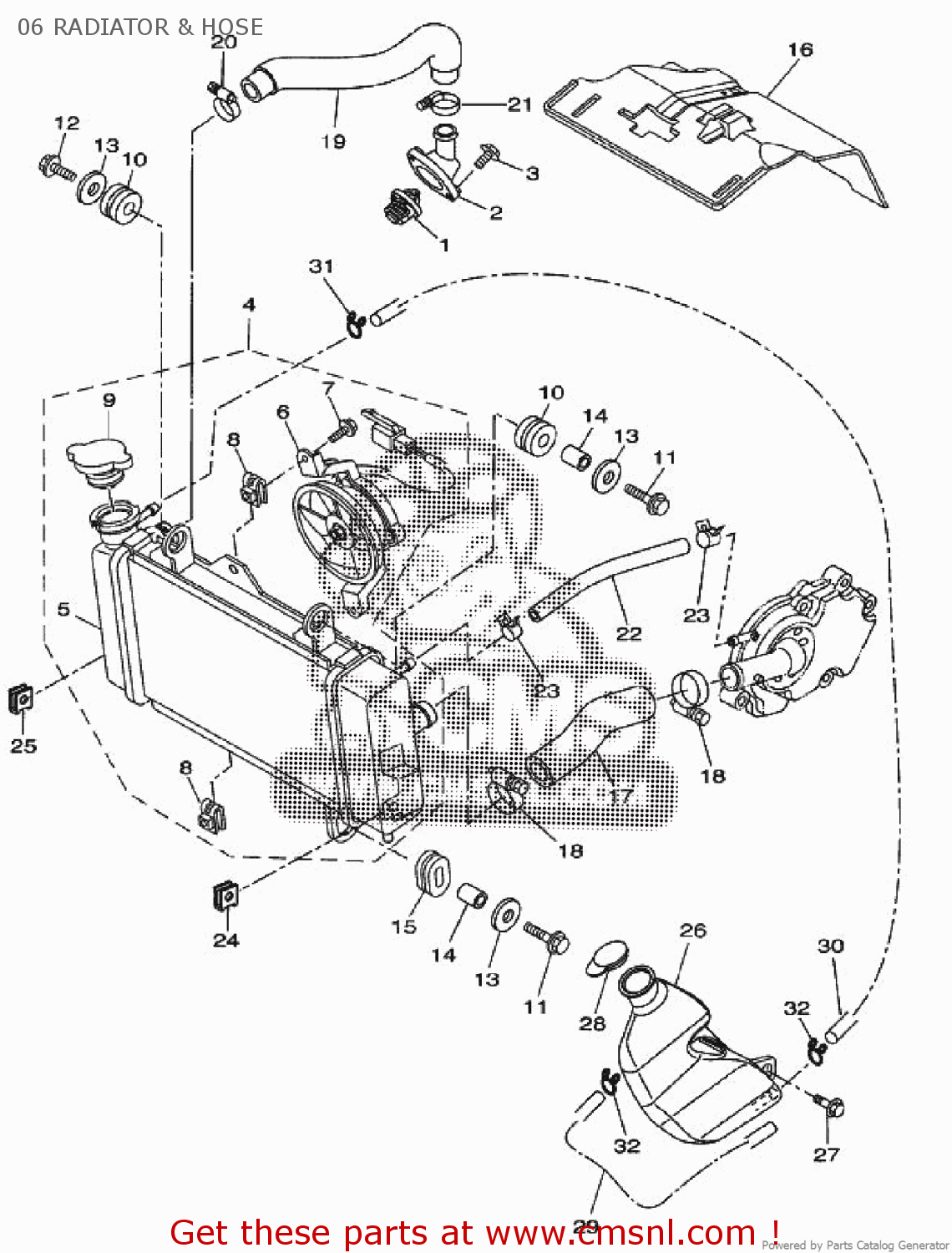 Yamaha YZF-R125 2010 5D74 EUROPE 1J5D7-300E1 06 RADIATOR & HOSE - buy ...