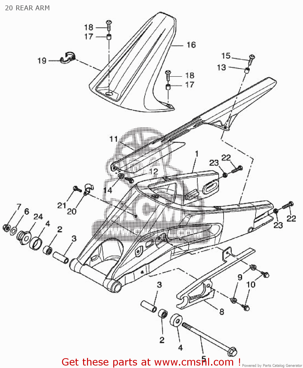 Yamaha YZF-R125 2010 5D74 EUROPE 1J5D7-300E1 20 REAR ARM - buy original ...