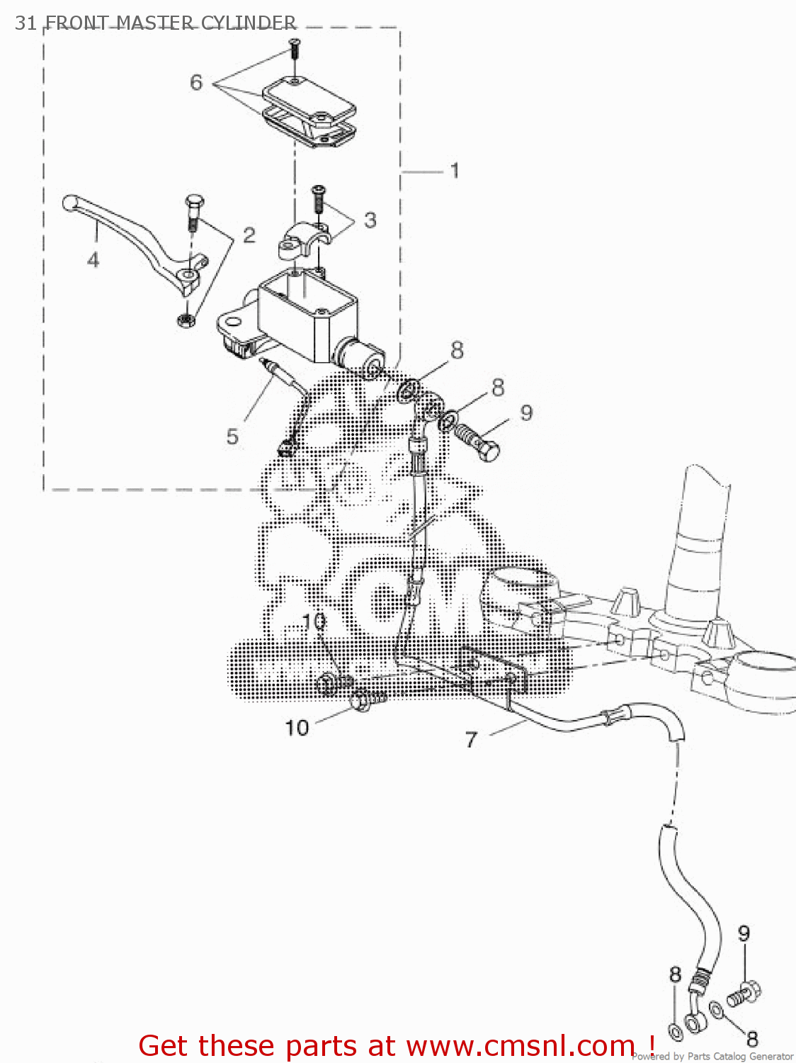 Yamaha YZF-R125 2010 5D74 EUROPE 1J5D7-300E1 31 FRONT MASTER CYLINDER ...