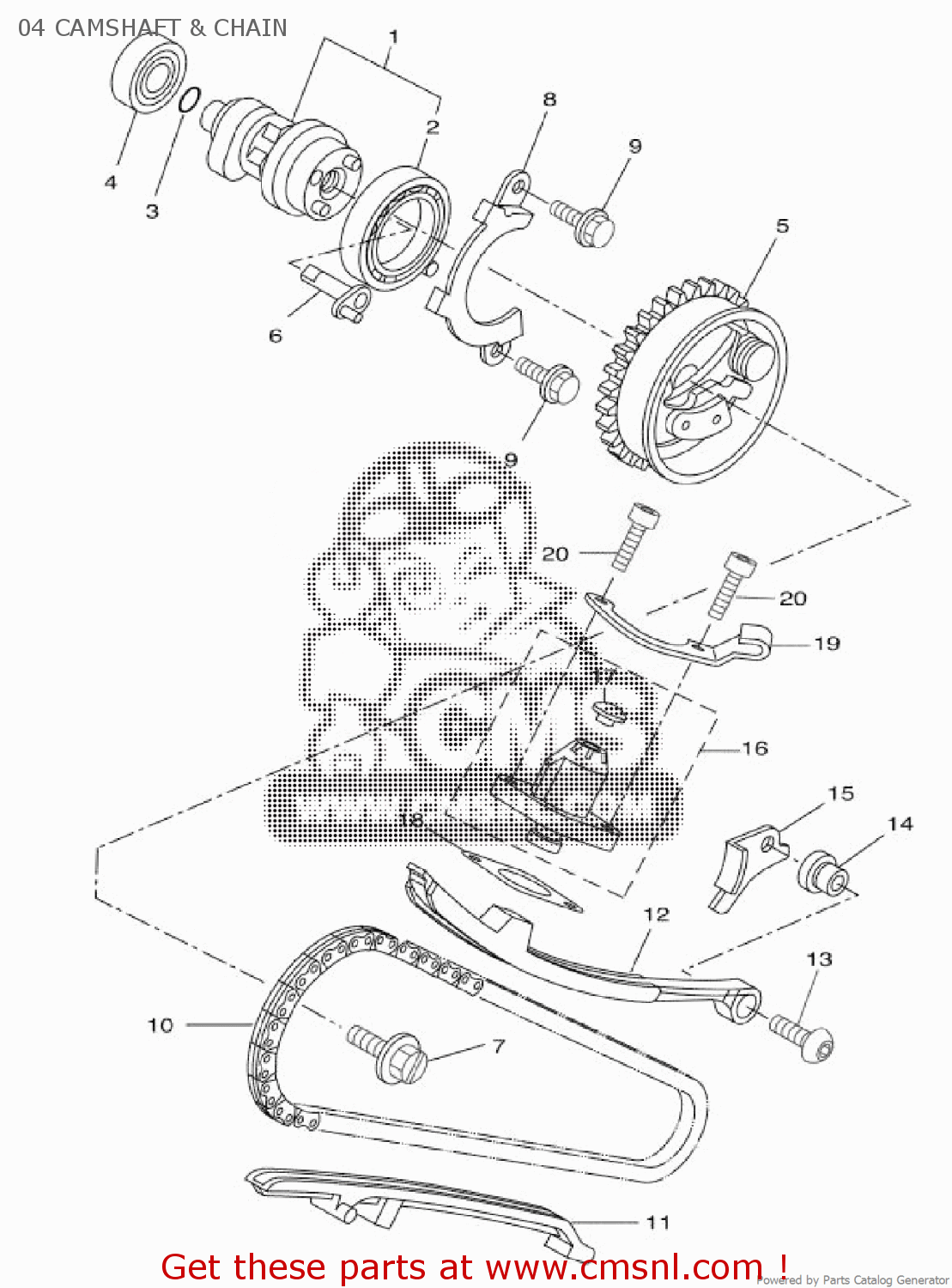 Yamaha YZF-R125 2012 5D7B EUROPE 1L5D7-300EB 04 CAMSHAFT & CHAIN - buy ...
