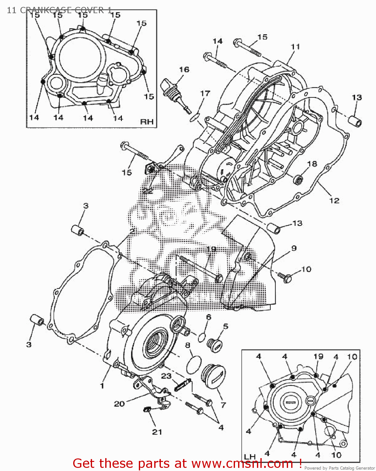 Yamaha YZF-R125 R125 2013 5D7J EUROPE 1M5D7-300EB 11 CRANKCASE COVER 1 ...