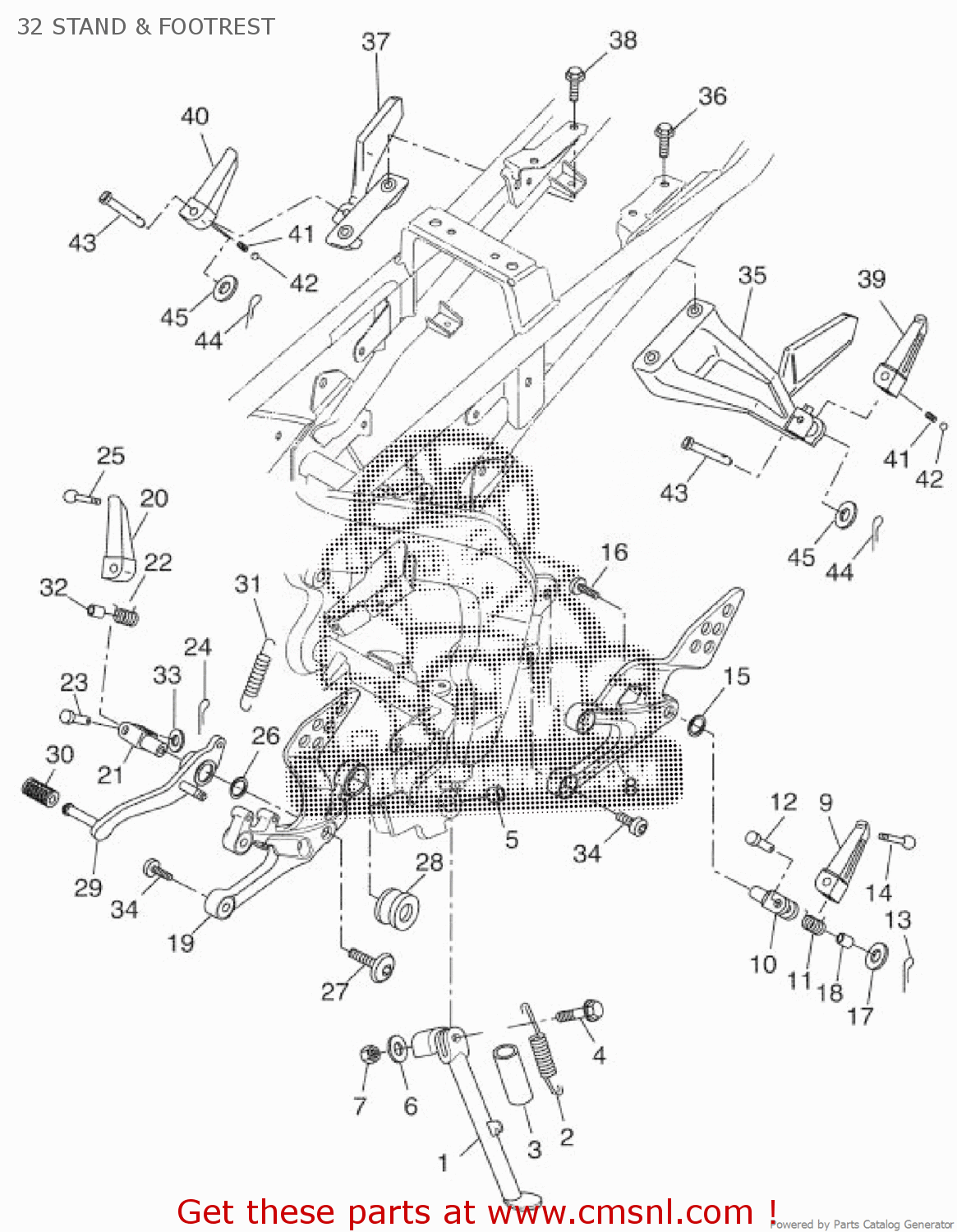 Yamaha YZF-R125A YZF-R125 ABS 2017 BR61 EUROPE 1SBR6-300E1 32 STAND ...