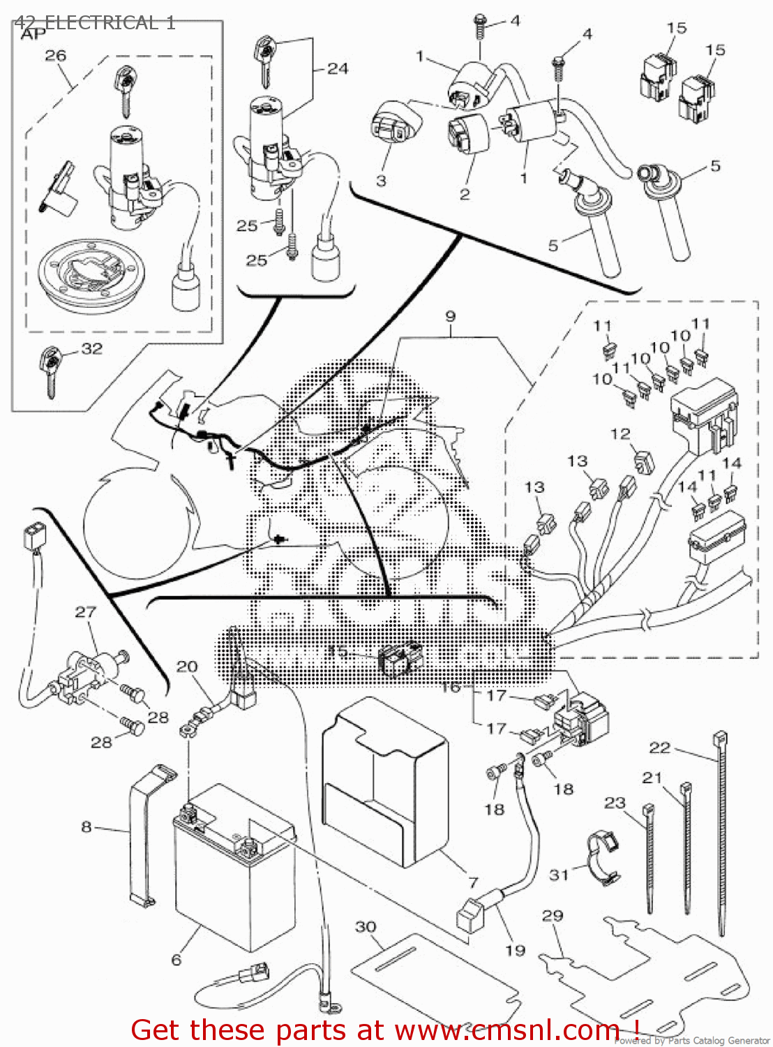 Yamaha YZF-R3A YZF-R3 2016 B02B EUROPE 1RB02300E1 42 ELECTRICAL 1 - buy ...
