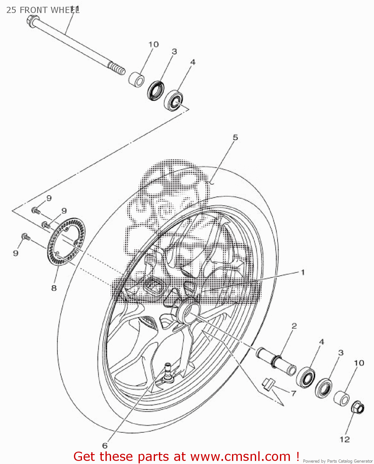 Yamaha YZF-R3A YZF-R3 2018 BR51 EUROPE 1TBR5-300E1 25 FRONT WHEEL - buy ...