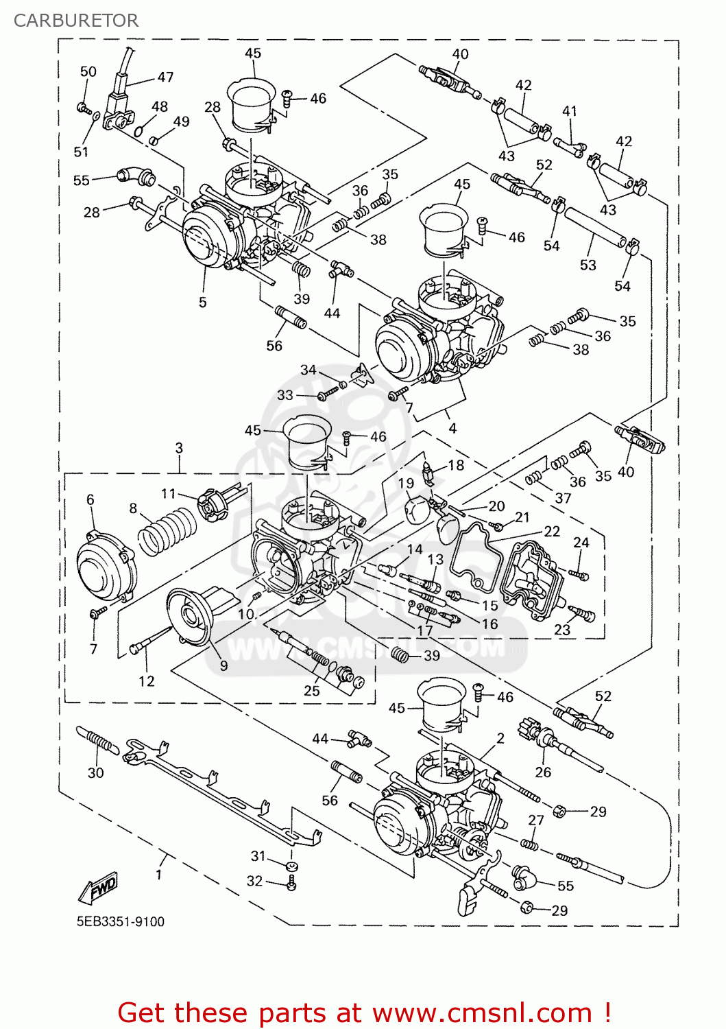Yamaha YZF-R6 1999 5EB1 ENGLAND 195EB-300E3 CARBURETOR - buy original ...