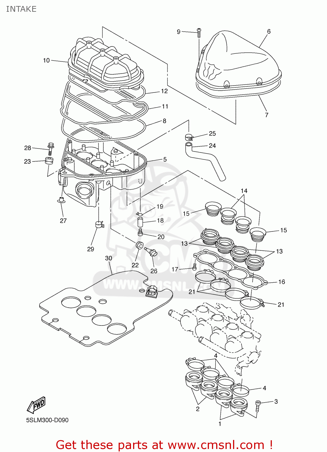 Yamaha YZF-R6 2005 5SLV ENGLAND 1D5SL-300EA INTAKE - buy original ...