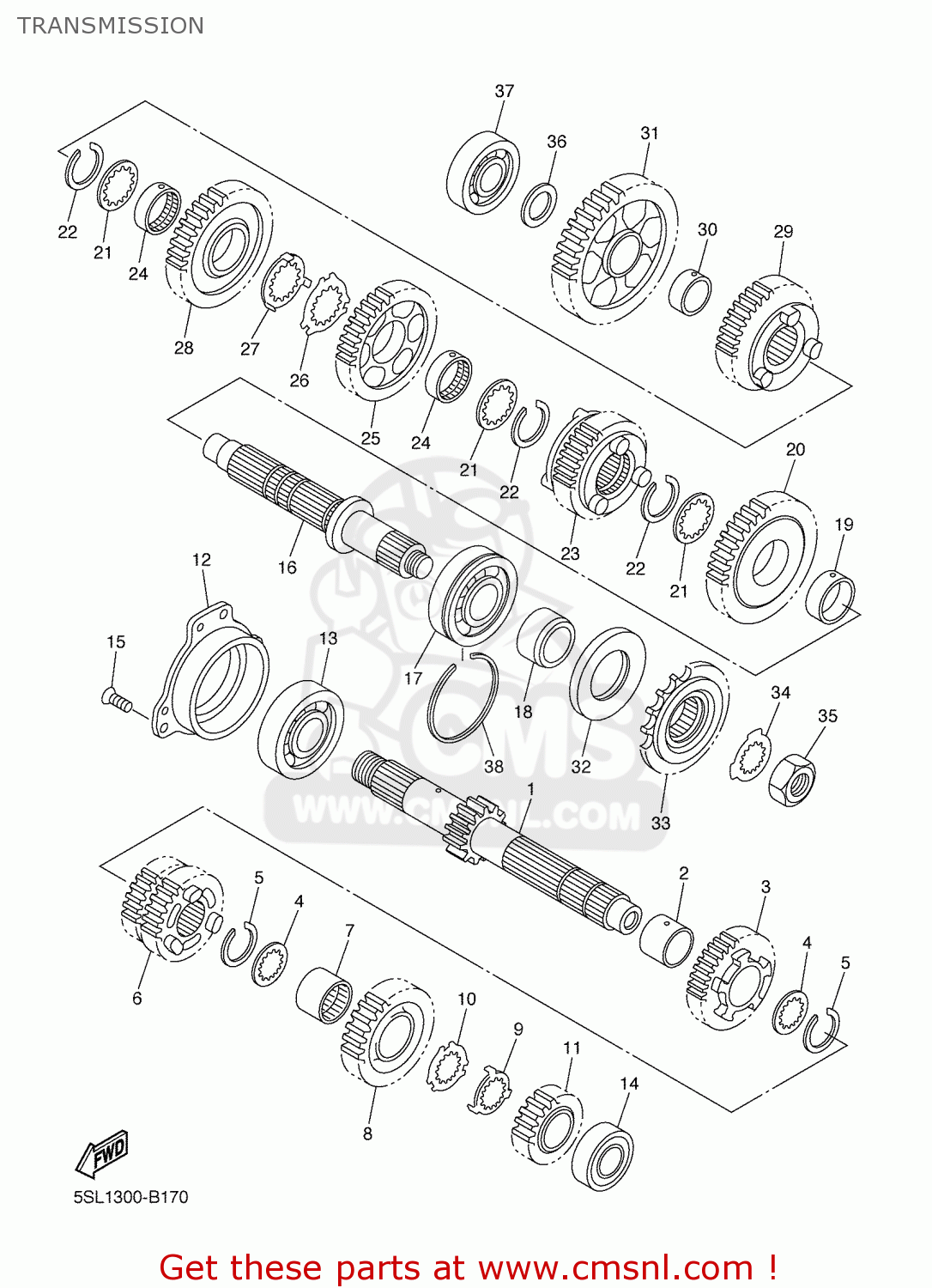 Yamaha YZF-R6 2005 5SLV EUROPE 1D5SL-332GA TRANSMISSION - buy original ...