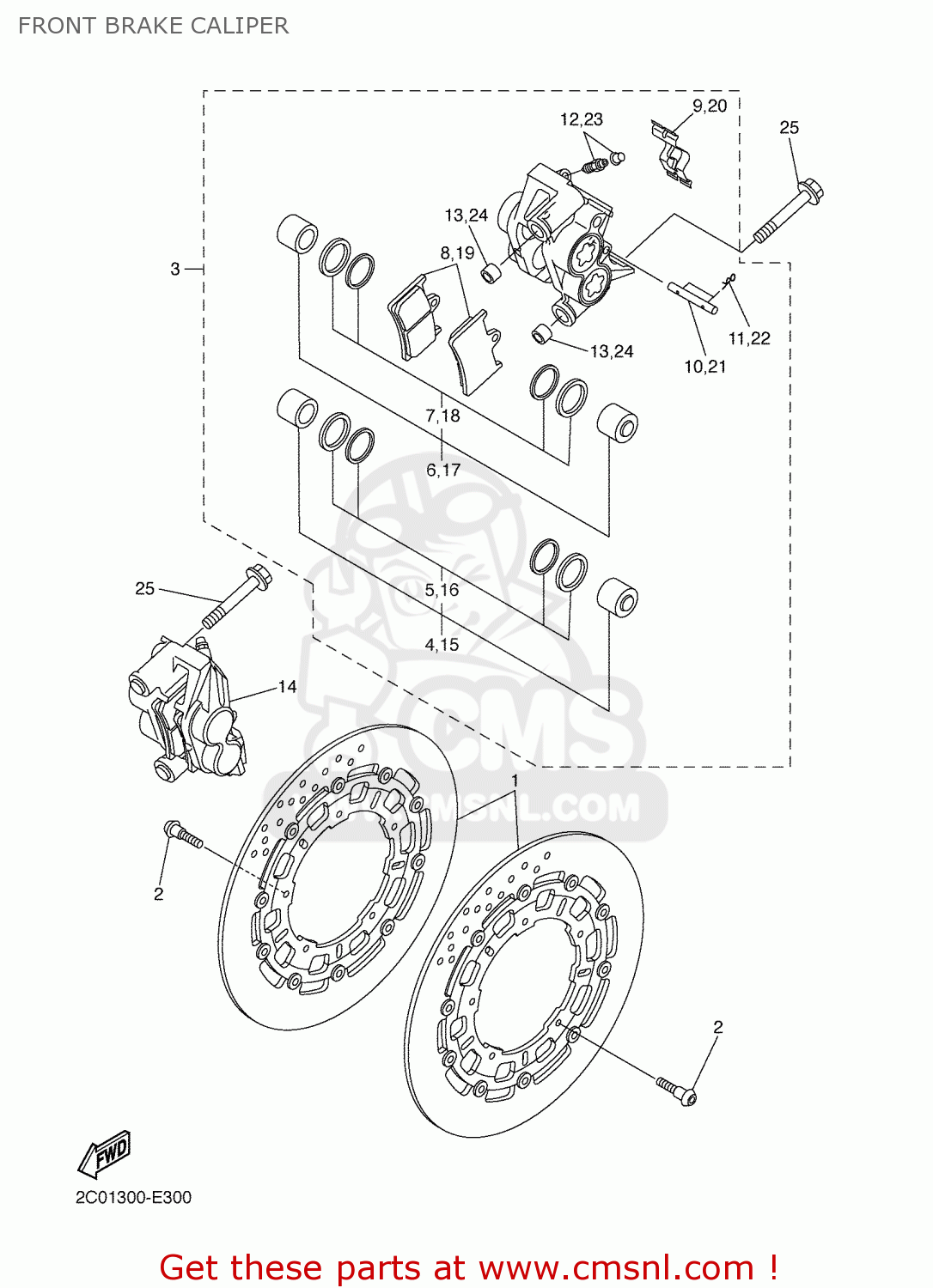 Yamaha YZF-R6 2007 2C0B EUROPE 1F2C0-300E1 FRONT BRAKE CALIPER - buy ...