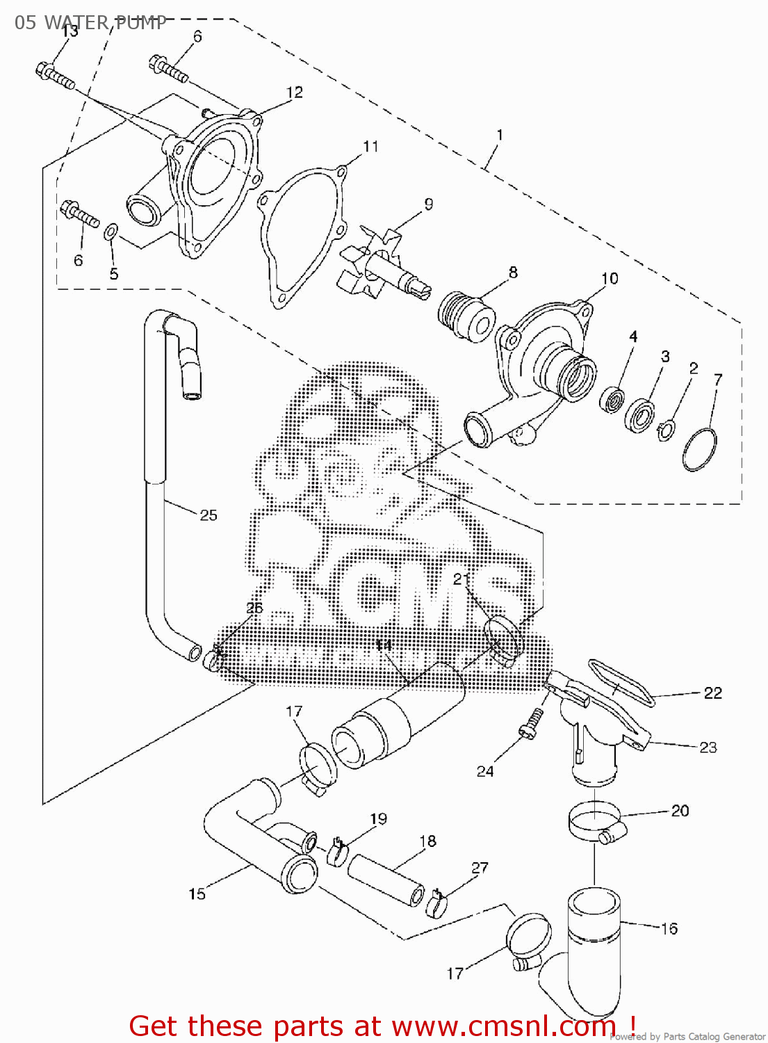 Yamaha YZF-R6 2009 13SB EUROPE 1H13S-300E1 05 WATER PUMP - buy original ...