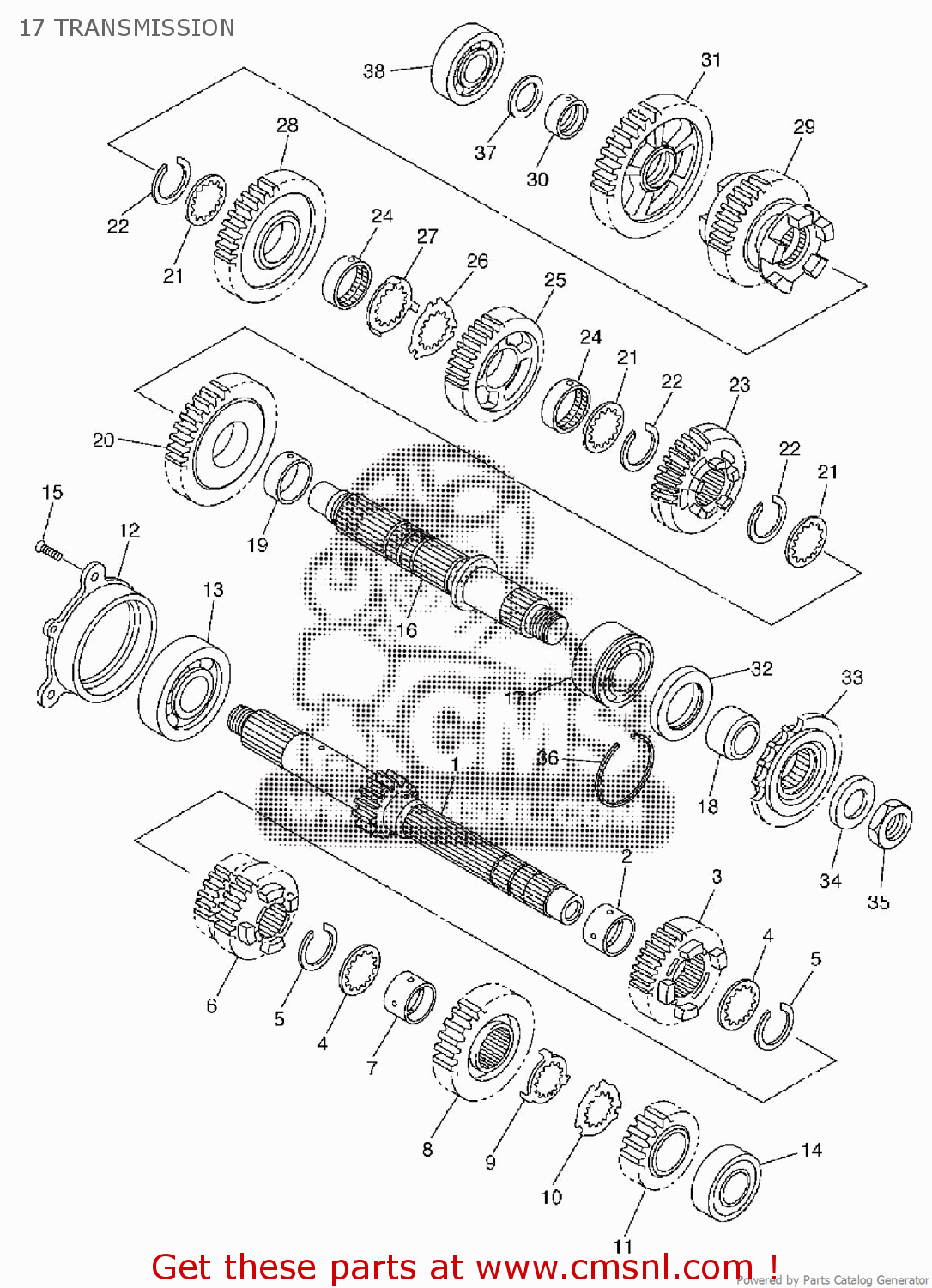 Yamaha YZF-R6 2009 13SB EUROPE 1H13S-300E1 17 TRANSMISSION - buy ...