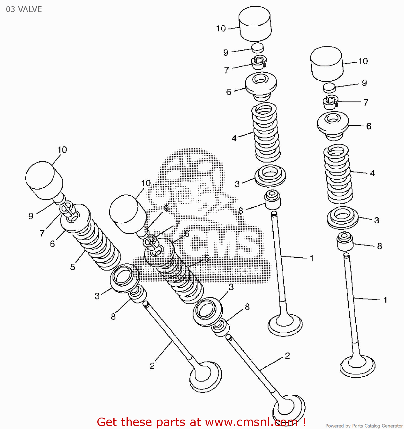 Yamaha YZF-R6 2014 2CXB EUROPE 1N2CX-300EA 03 VALVE - buy original 03 ...