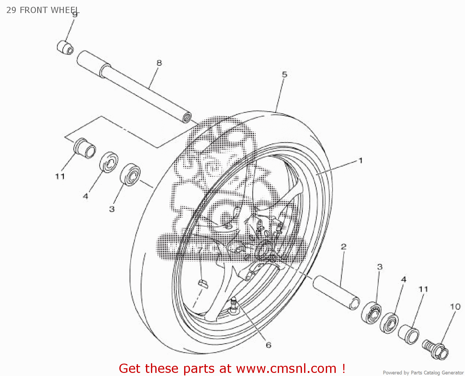 Yamaha YZF-R6 R6 2015 2CXE EUROPE 1P2CX-300E1 29 FRONT WHEEL - buy ...
