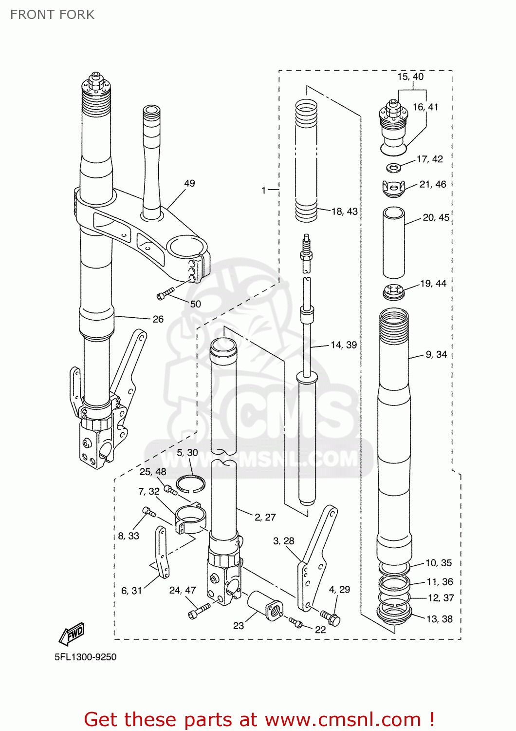 Yamaha YZF-R7 1999 5FL1 ENGLAND 195FL-300E2 FRONT FORK - buy original ...