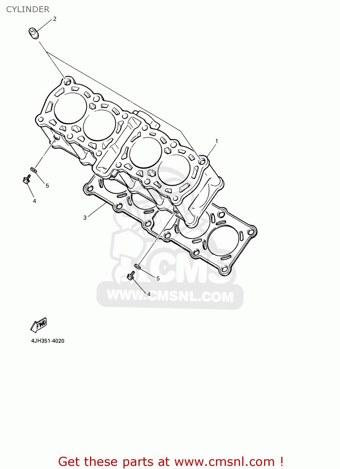 Yamaha YZF600R 2001 4TVB FRANCE 114TV-351F1 CYLINDER - buy original ...