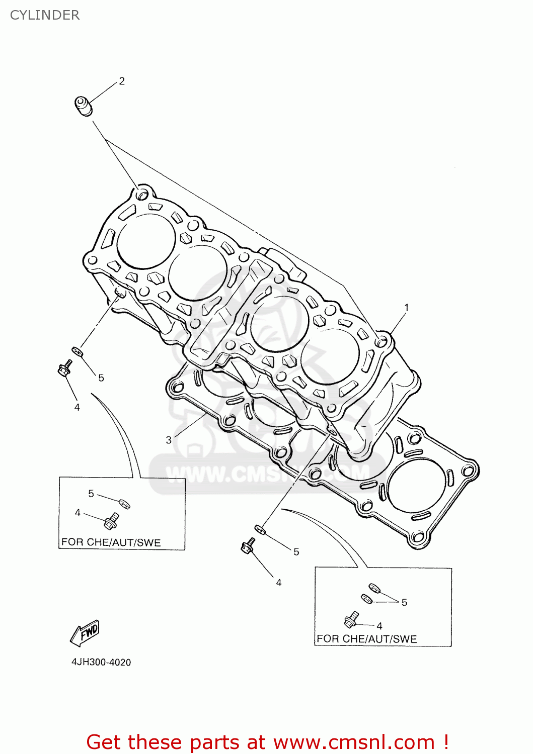 Yamaha YZF600R 2002 4TVD NORWAY 1A4TV-300E1 CYLINDER - buy original ...