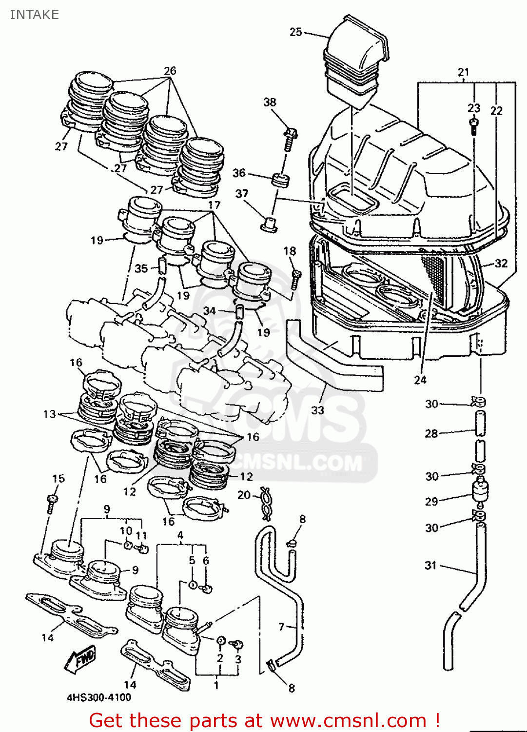 Yamaha YZF750SP 1994 4HS3 EUROPE 244HS-300E2 INTAKE - buy original ...