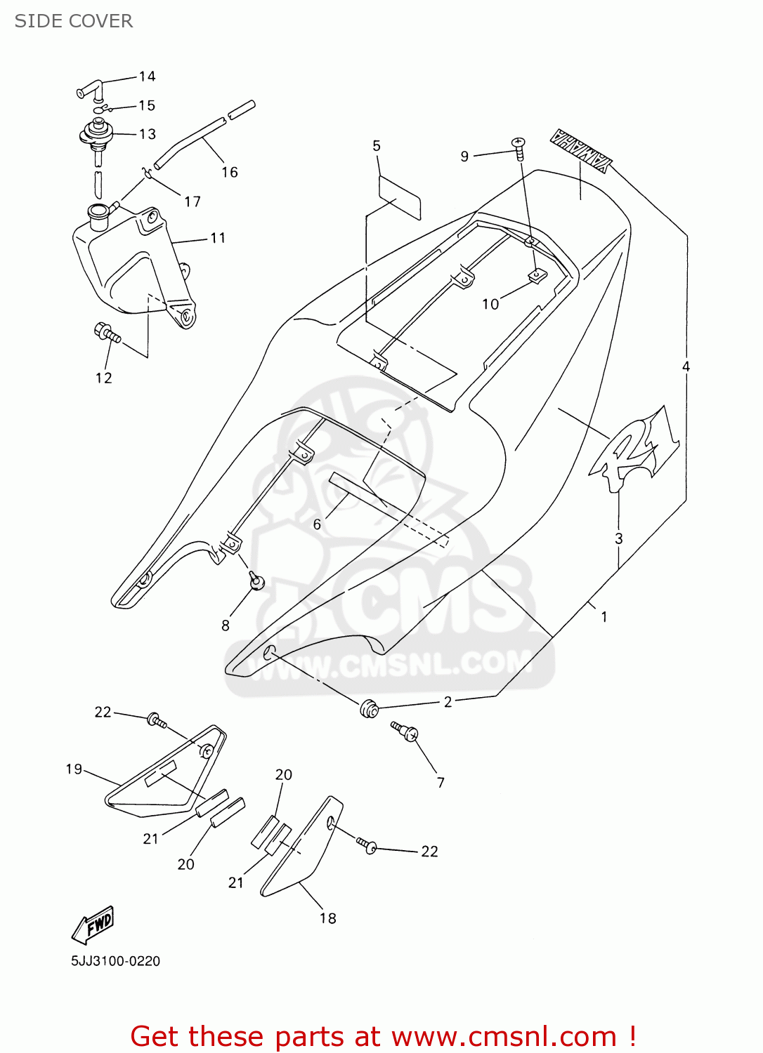 Yamaha YZFR1 YZFR1C 2000 (Y) USA CALIFORNIA SIDE COVER - buy original ...