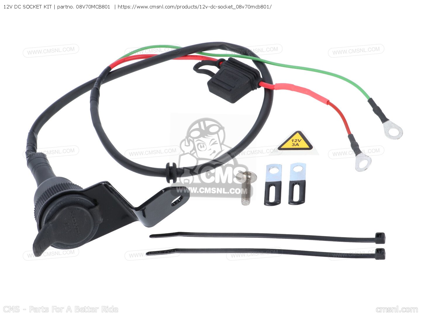08V70MCB801: 12v Dc Socket Kit Honda - buy the 08V70-MCB-801 at CMSNL
