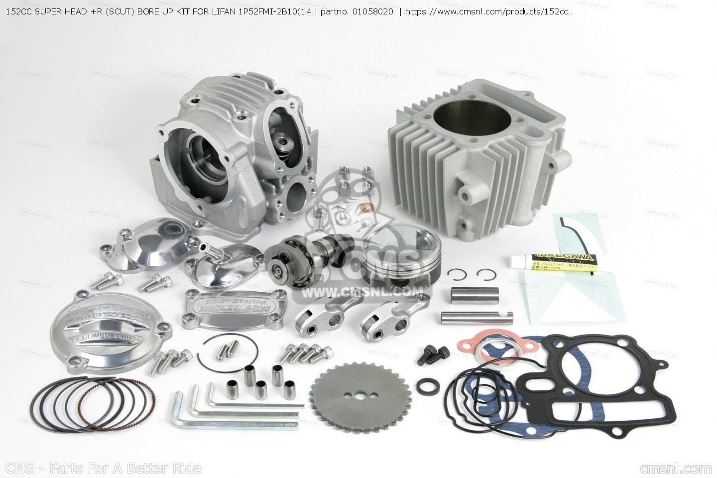 01058020: 152CC SUPER HEAD +R (SCUT) BORE UP KIT FOR LIFAN 1P52FMI-2B10 ...