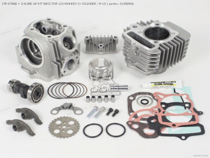 01050506: 17r-stage + D Bore Up Kit 88cc For 12v-monkey (v Cylinder / R-10 Takegawa - buy the 01 ...