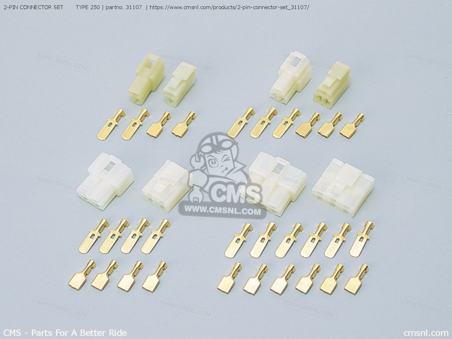 31107: 2-PIN CONNECTOR SET TYPE 250 Daytona - buy the 31107 at CMSNL