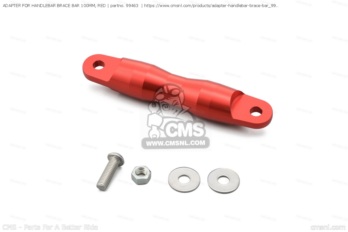 99463: Adapter For Handlebar Brace Bar 100mm, Red Daytona - buy the ...