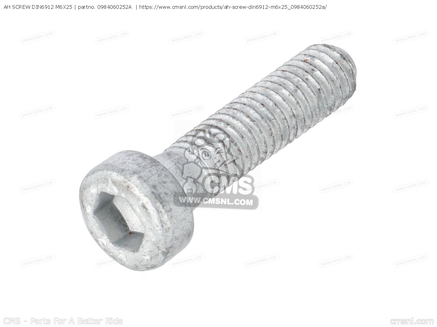 0984060252A: AH SCREW DIN6912 M6X25 Husqvarna - buy the 0984060252 at CMSNL