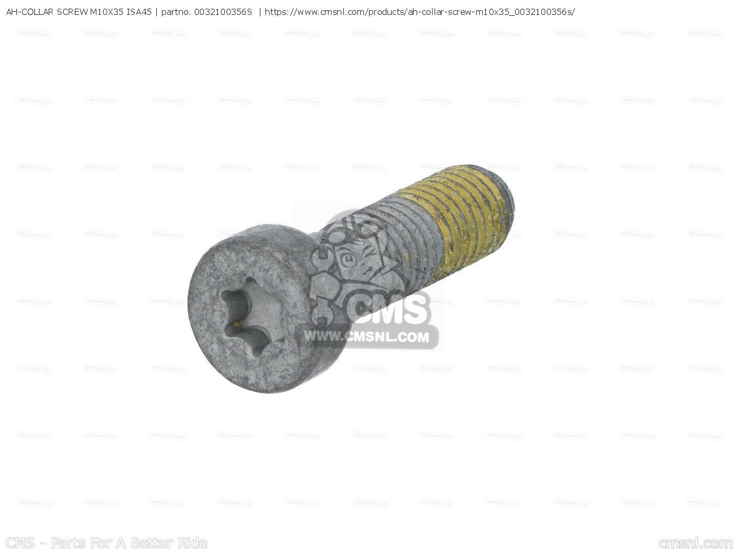 0032100356S: AH-COLLAR SCREW M10X35 ISA45 KTM - buy the 0032100356S at ...