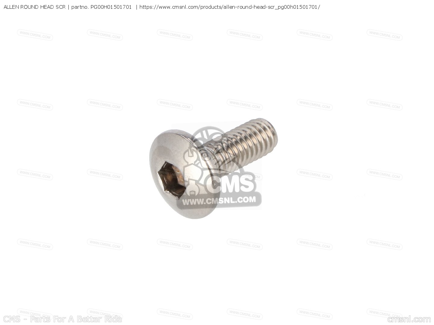 PG00H01501701: ALLEN ROUND HEAD SCR Piaggio Group - buy the ...