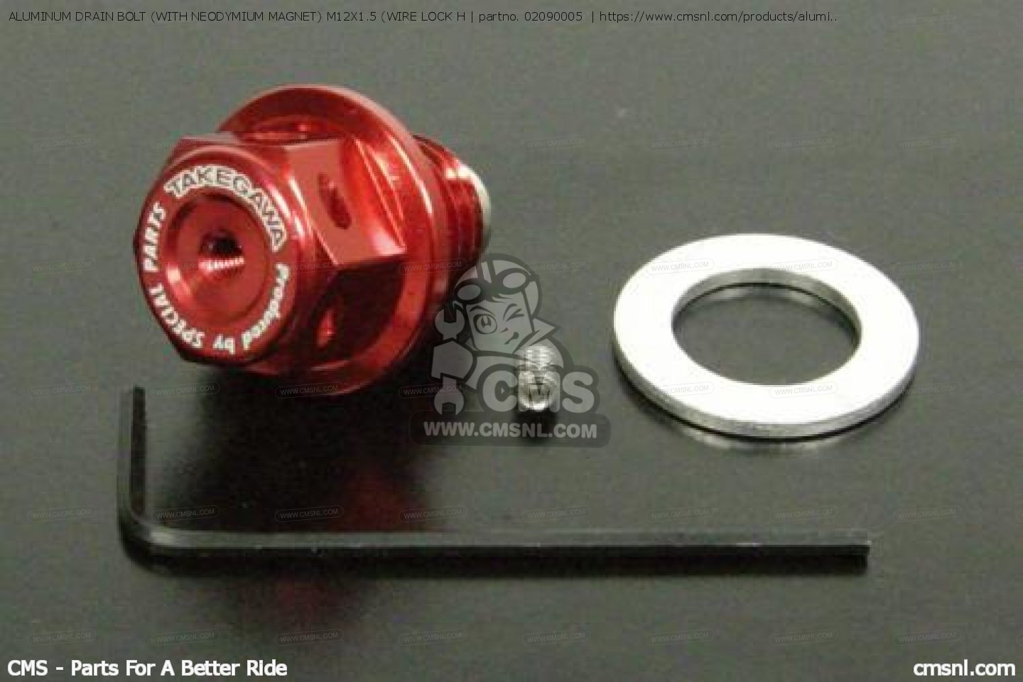 02090005: Aluminum Drain Bolt (with Neodymium Magnet) M12x1.5 (wire ...