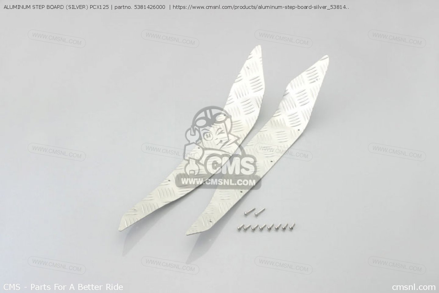 5381426000: ALUMINUM STEP BOARD (SILVER) PCX125 Kitaco - buy the 538 ...