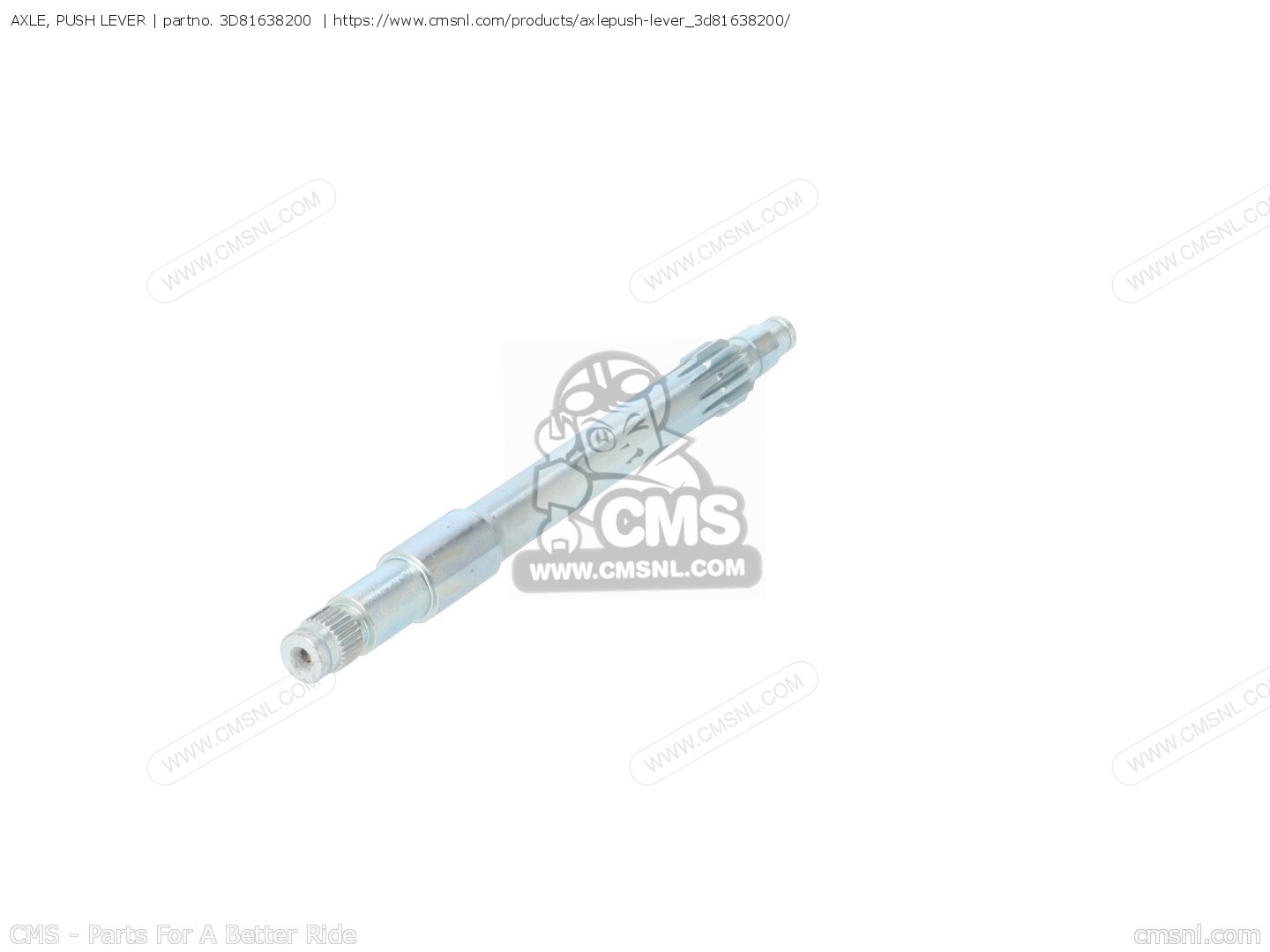 3D81638200: AXLE, PUSH LEVER Yamaha - buy the 3D8-16382-00-00 at CMSNL