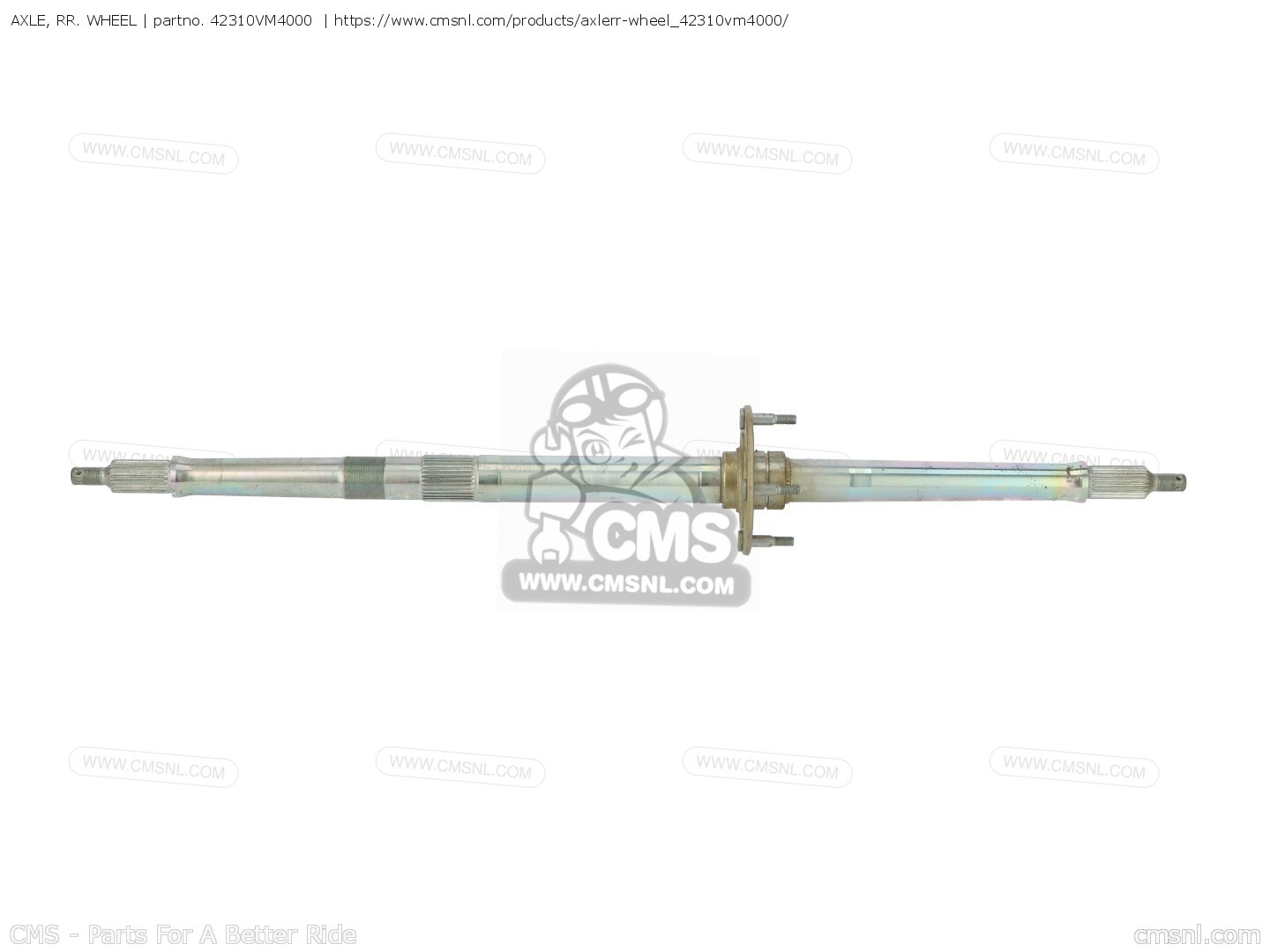 AXLE, RR. WHEEL for Honda - order at CMSNL