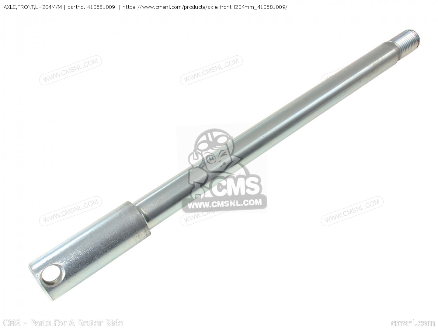 410681009: AXLE,FR,L=204 Kawasaki - buy the 41068-1009 at CMSNL