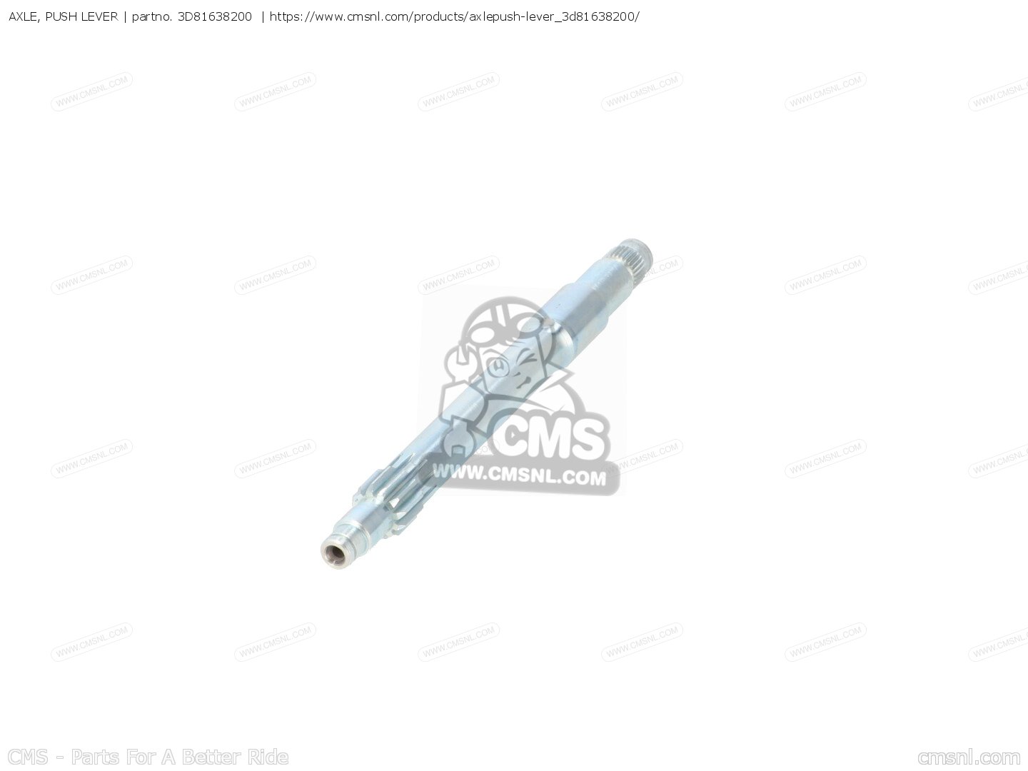 3D81638200: Axle, Push Lever Yamaha - buy the 3D8-16382-00 at CMSNL