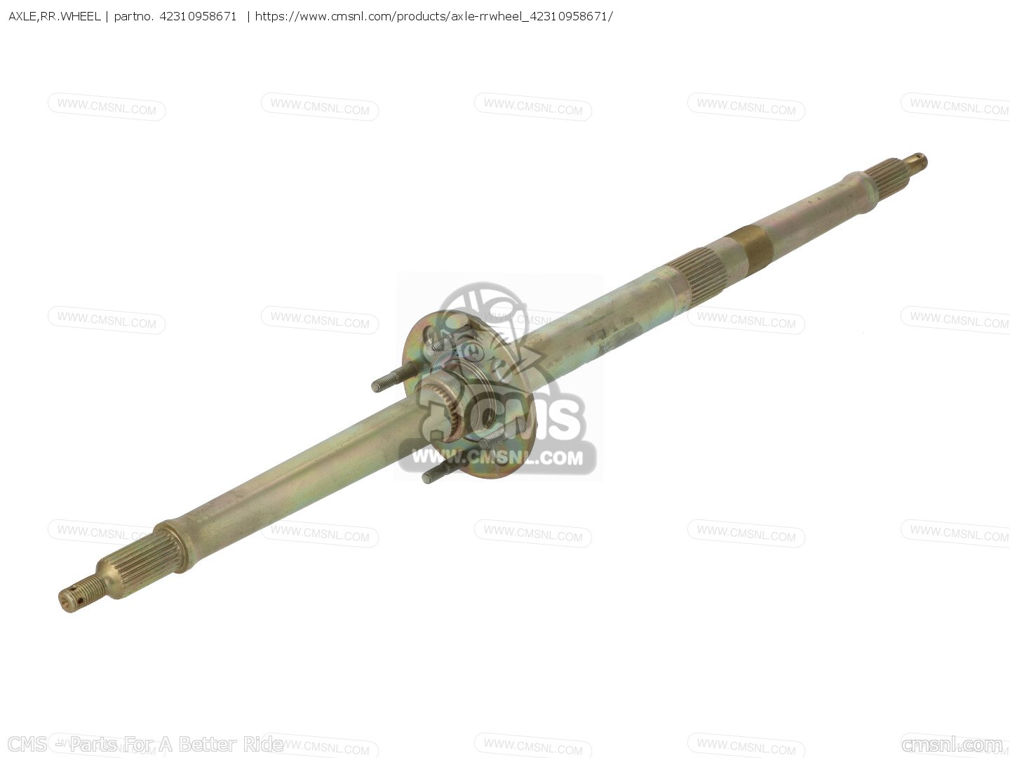 42310958671: AXLE,RR.WHEEL Honda - buy the 42310-958-671 at CMSNL